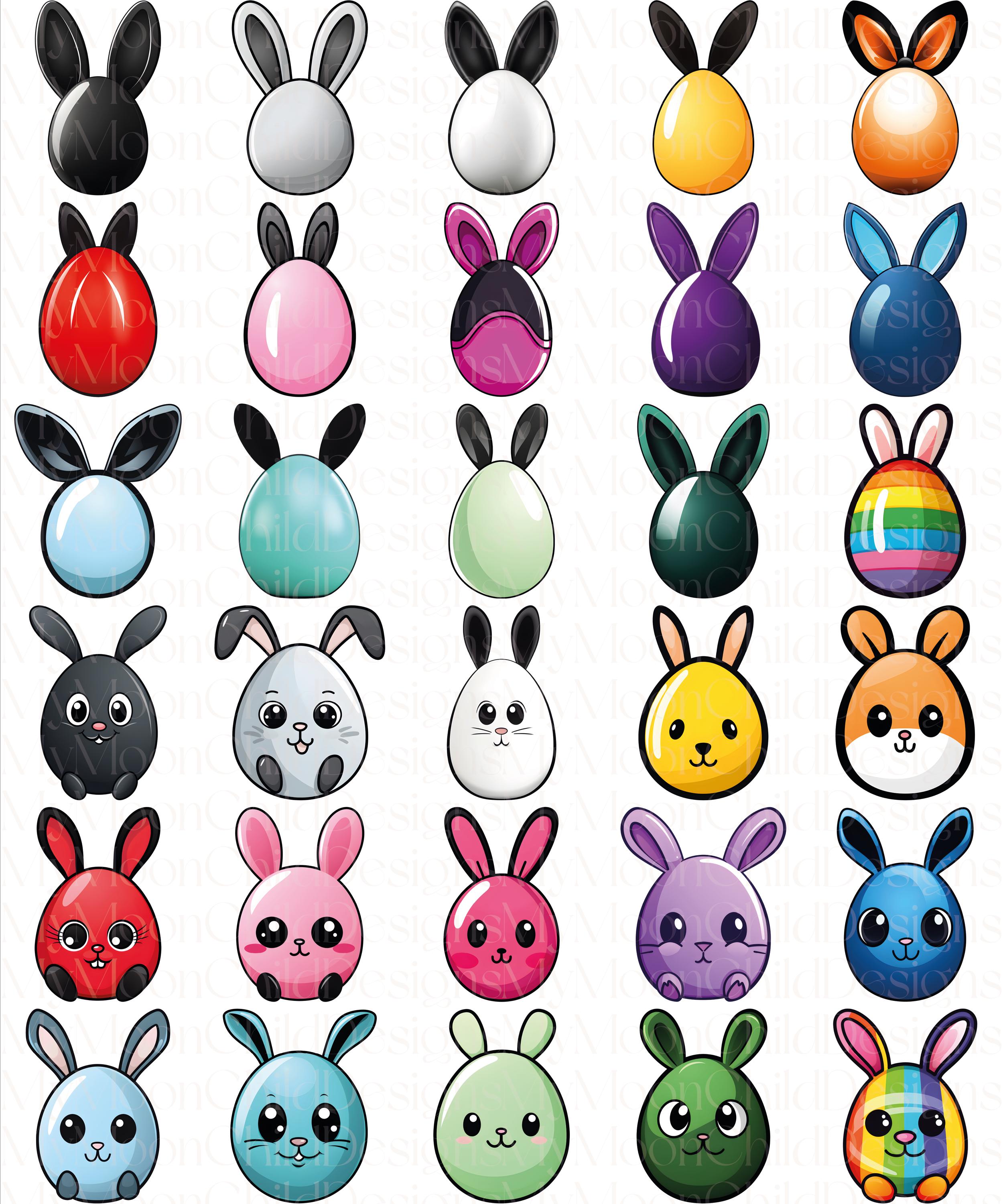 Easter Egg Clipart Bundle: Spring PNG (digital Download) - Etsy