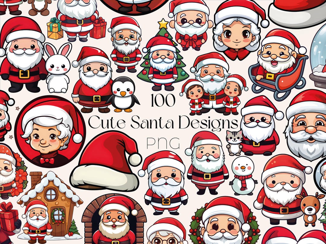Cute Santa Clipart Cute Christmas Clipart Cartoon Santa Clipart Cute ...