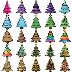 Cute Christmas Tree Clipart Cartoon Christmas Clipart Christmas Trees ...