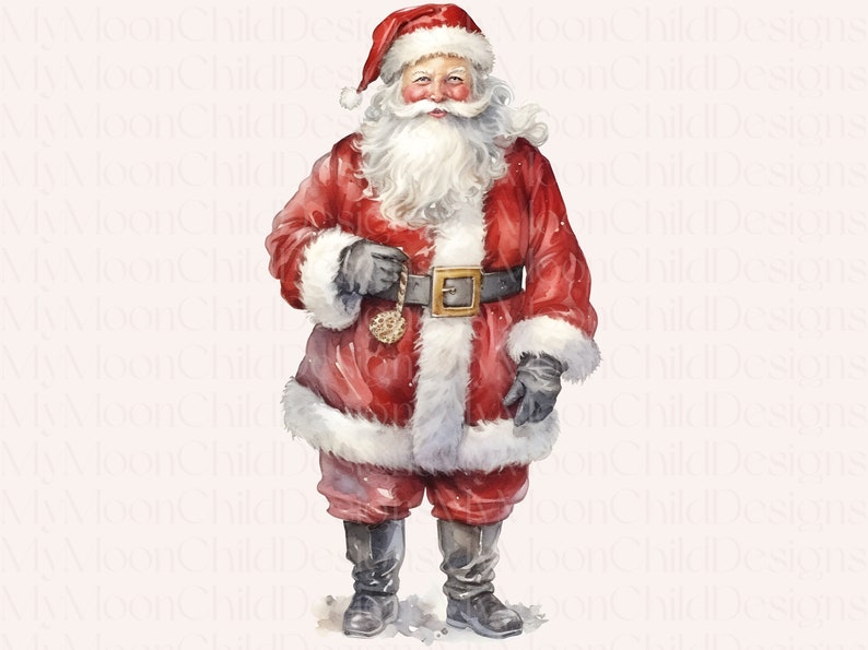 Watercolor Santa Clipart Watercolor Christmas Clipart Christmas Santa ...