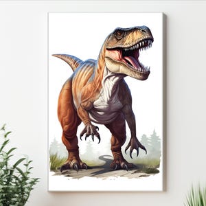 T-rex Wall Art Printable Dinosaur Poster Dino Painting T-rex Print ...