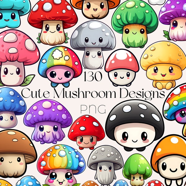 Cute Kawaii Mushrooms - Etsy