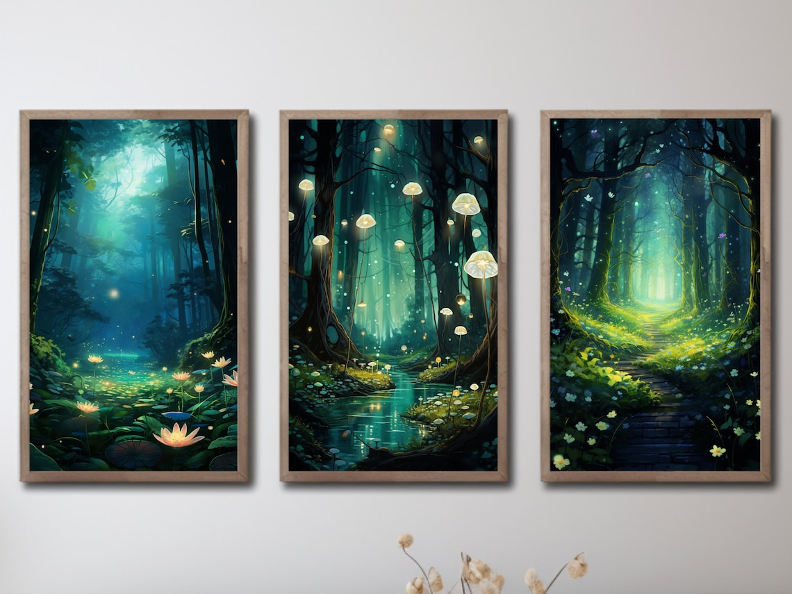 Enchanted Forest Wall Art Enchanted Forest Print Enchanted - Etsy