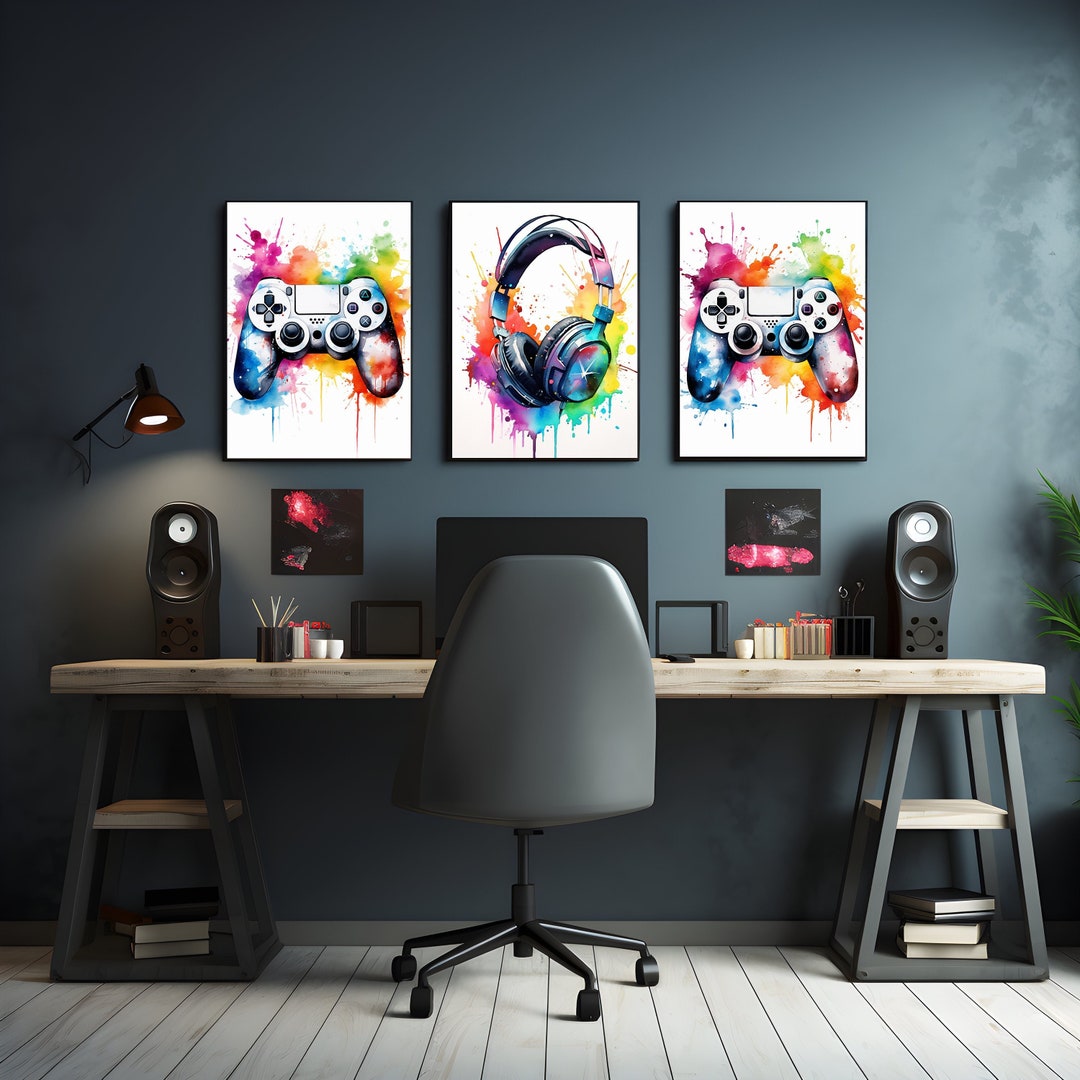 Gaming Poster Gaming Prints Gaming Wall Art Set of 3 Gaming Room Decor ...