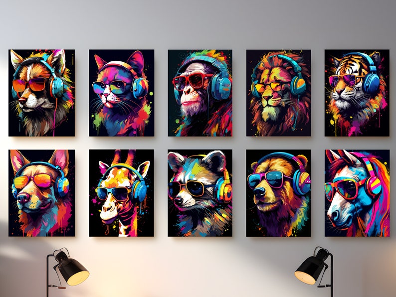 Animal Gaming Poster Set Gaming Prints Gamer Prints Gamer Decor Gamer ...