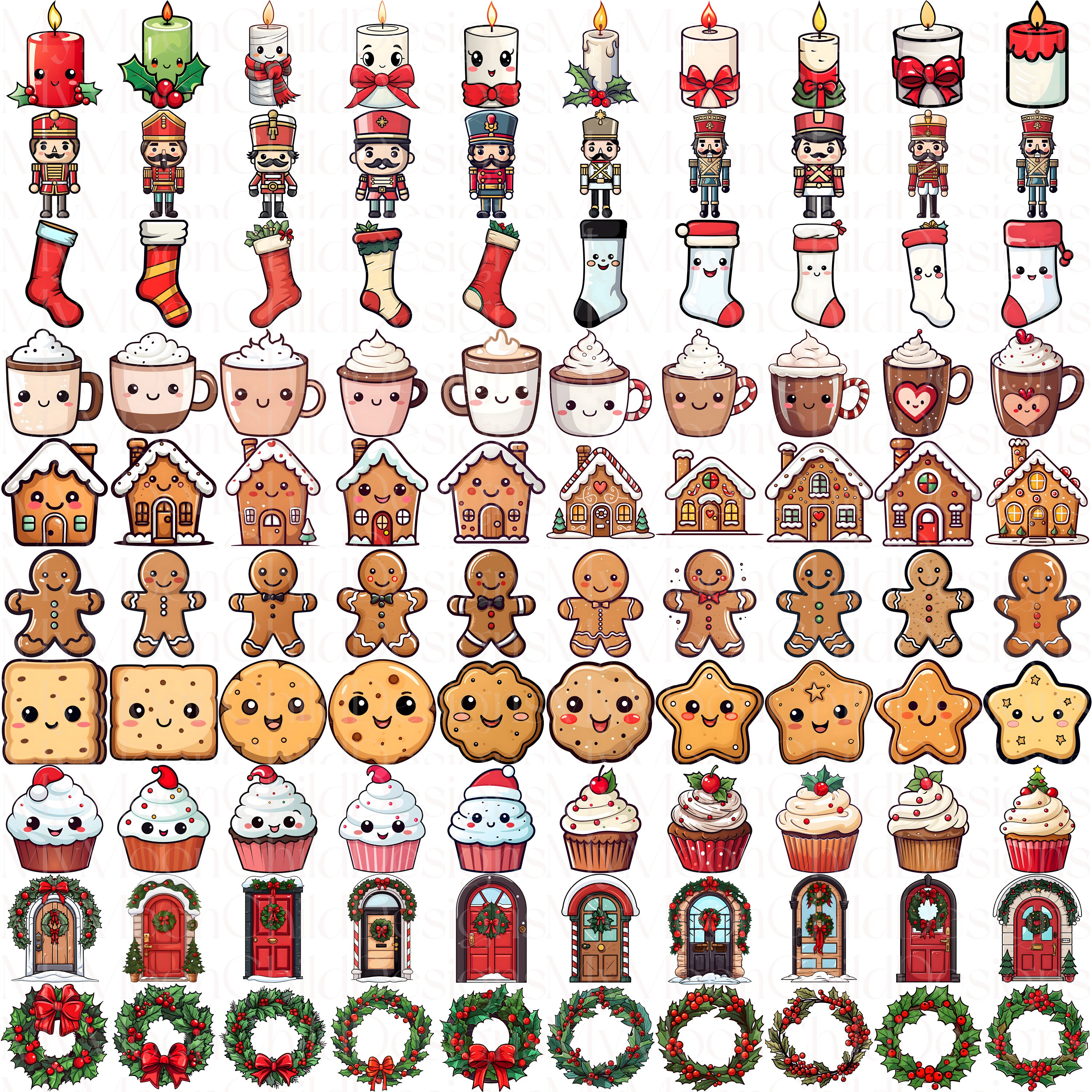 Cute Christmas Clipart Kawaii Christmas Clipart Cute Christmas ...