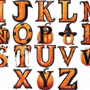 Halloween Letters Clipart Halloween Font PNG Cute Halloween Clipart ...
