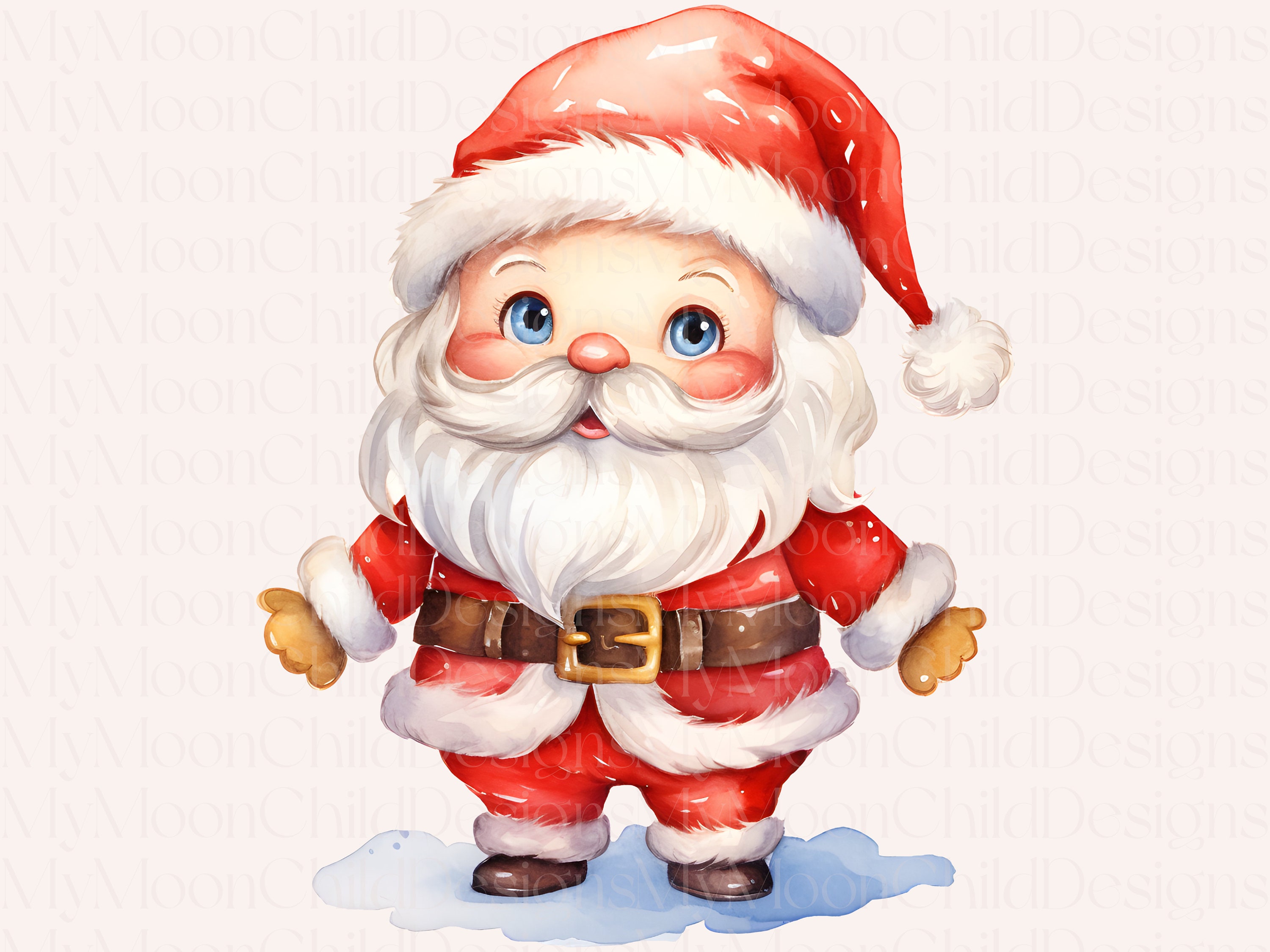 Cute Santa Clipart Cute Christmas Clipart Watercolor Santa Clipart ...