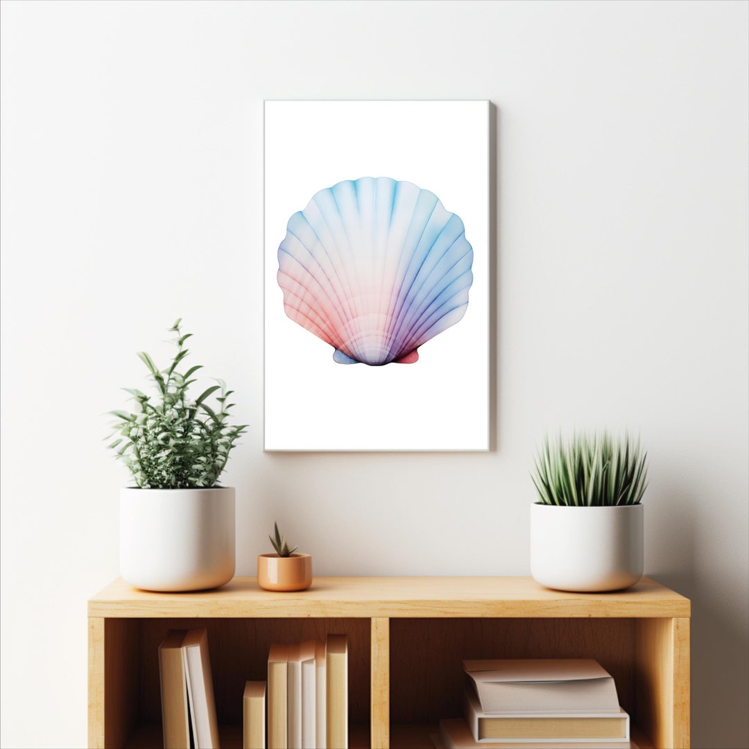 Seashell Wall Art Watercolor Seashell Poster Seashell Printable Beachy ...