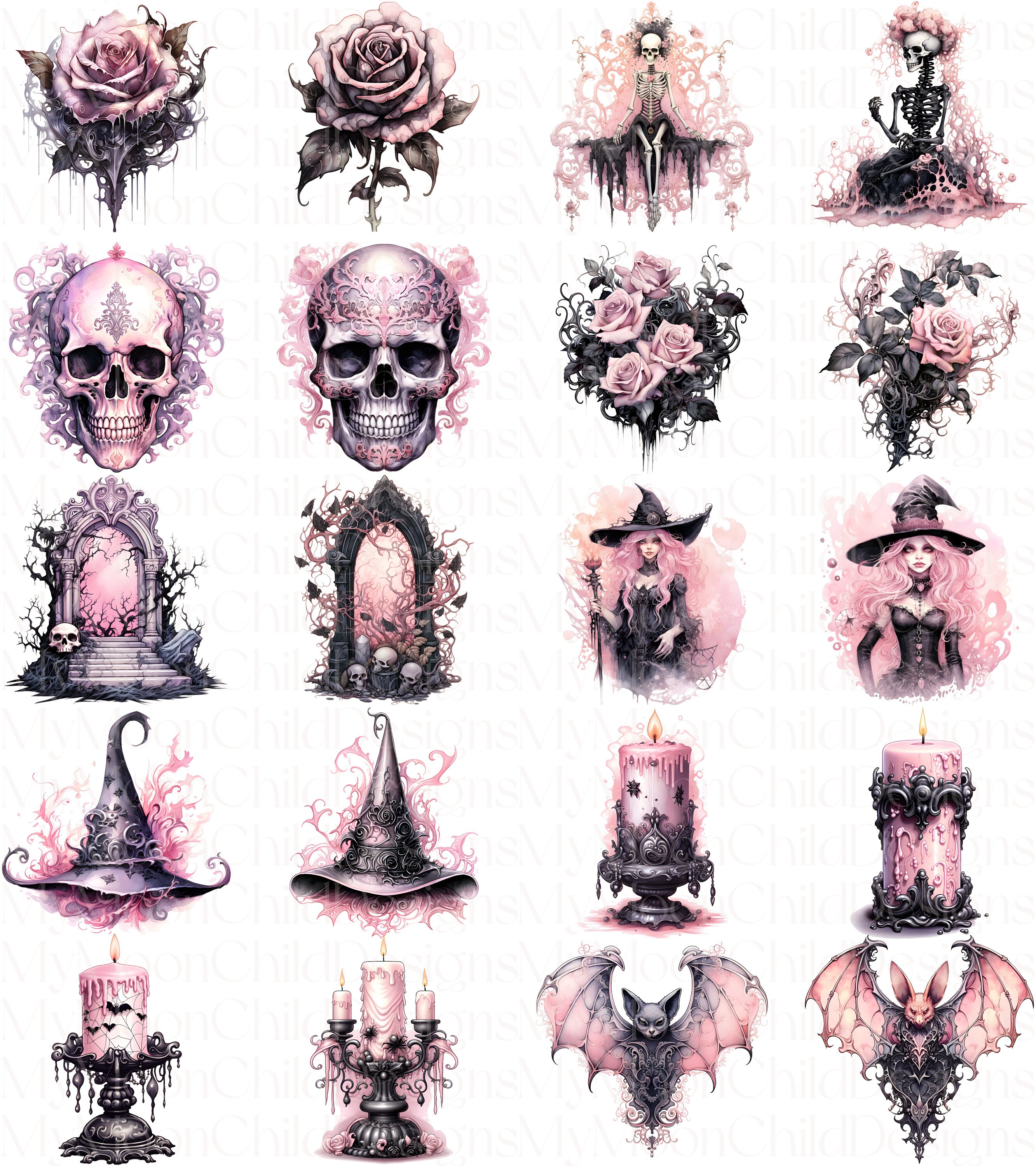 Pastel Halloween Clipart Pastelloween Clipart PNG Bundle Halloween Clip ...