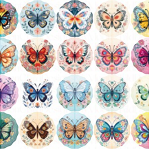Floral Butterfly Wind Spinner PNG Cute Butterfly Clipart Butterfly Wind ...