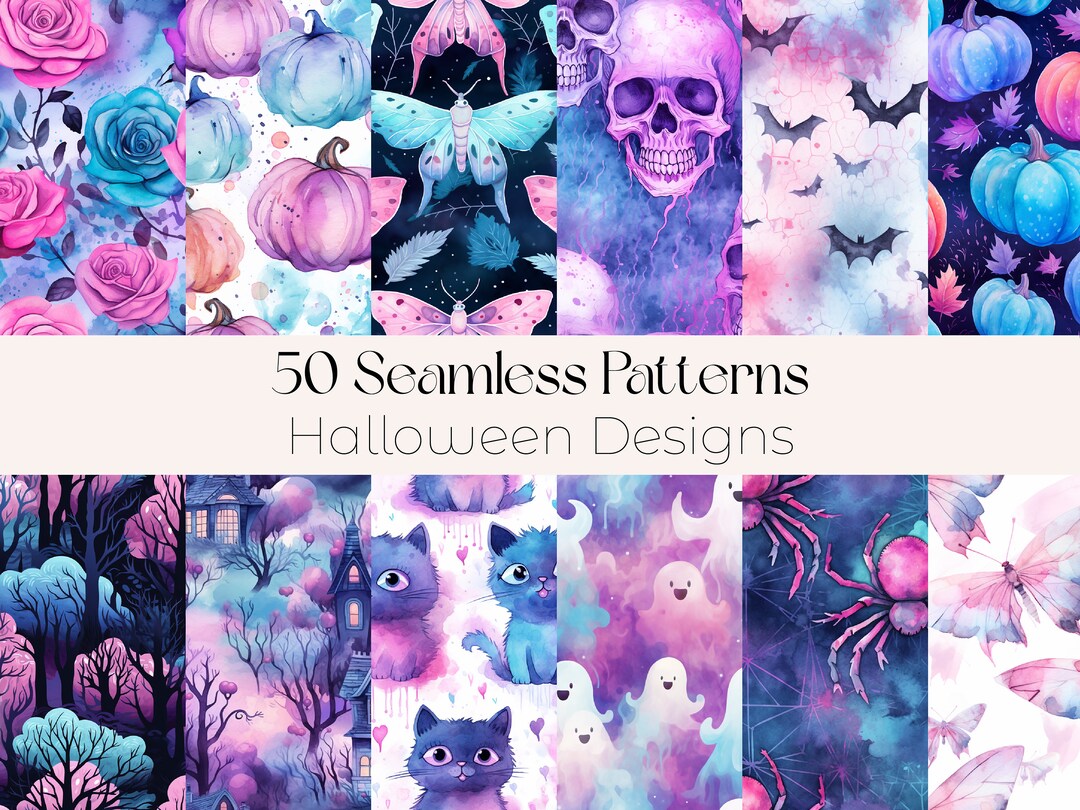 Pastel Halloween Digital Paper Cute Halloween Themed Digital Papers ...