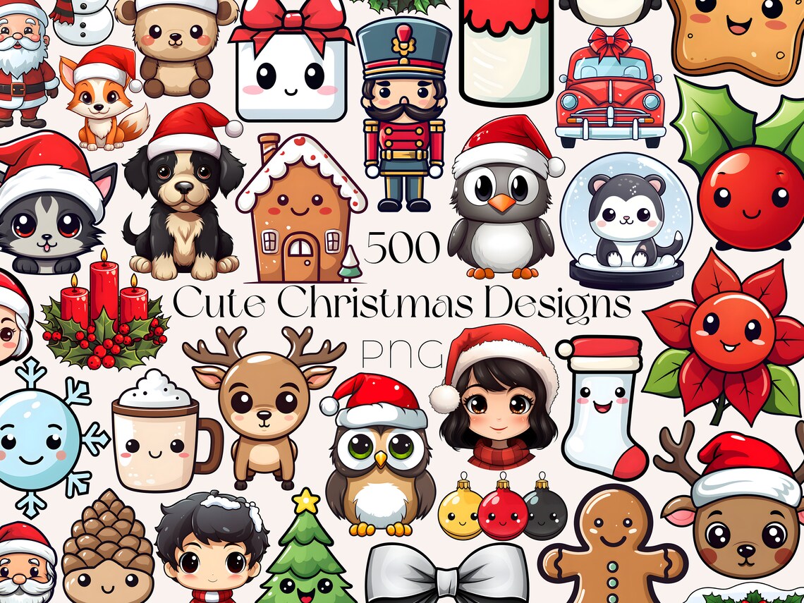 Cute Christmas Clipart Kawaii Christmas Clipart Cute Christmas ...