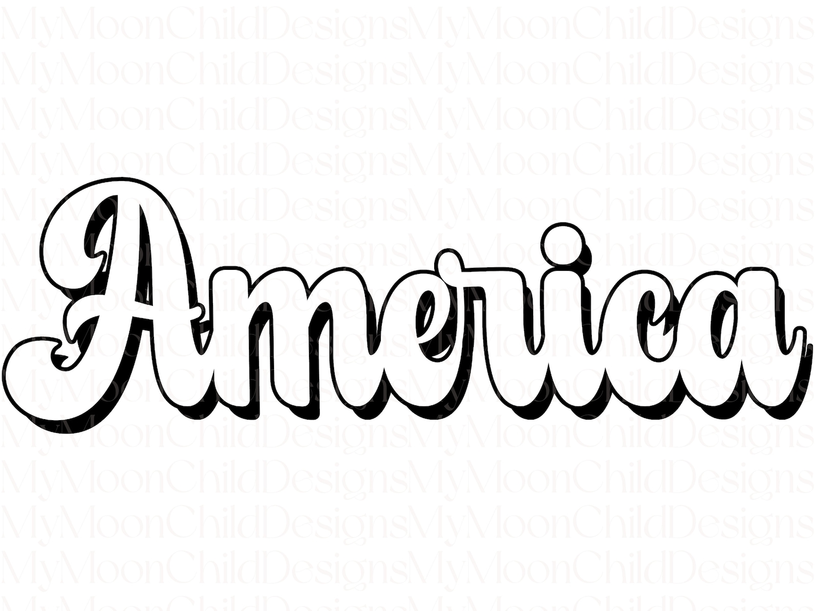 America SVG: Retro America Lettering PNG (digital Download) - Etsy