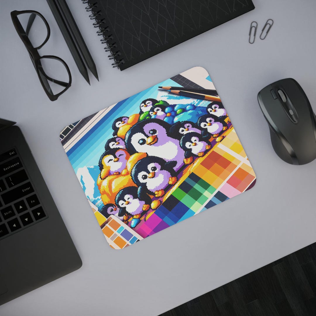 Penguin Mouse Pad, Cute Gaming Desk Mat, Animal Office Accessories, Non ...