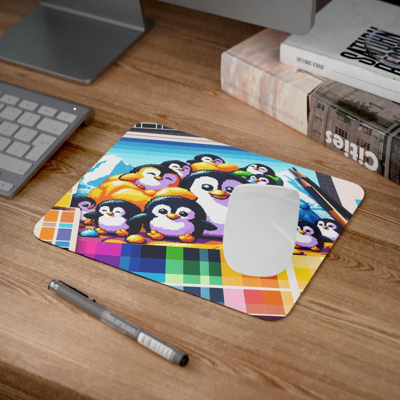 Penguin Mouse Pad, Cute Gaming Desk Mat, Animal Office Accessories, Non ...