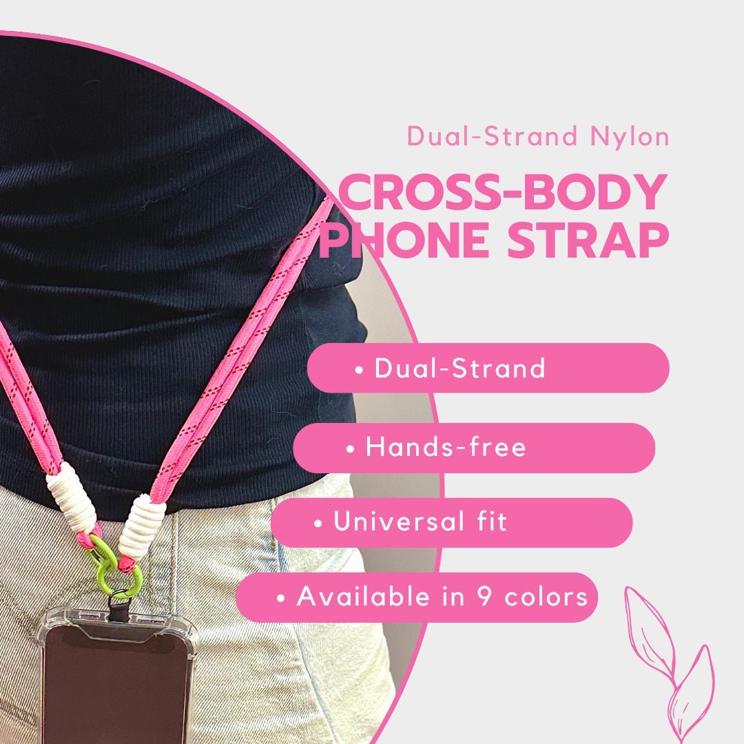 Crossbody Dual-strand Phone Lanyard Rose Red.phone Strap.handmade ...