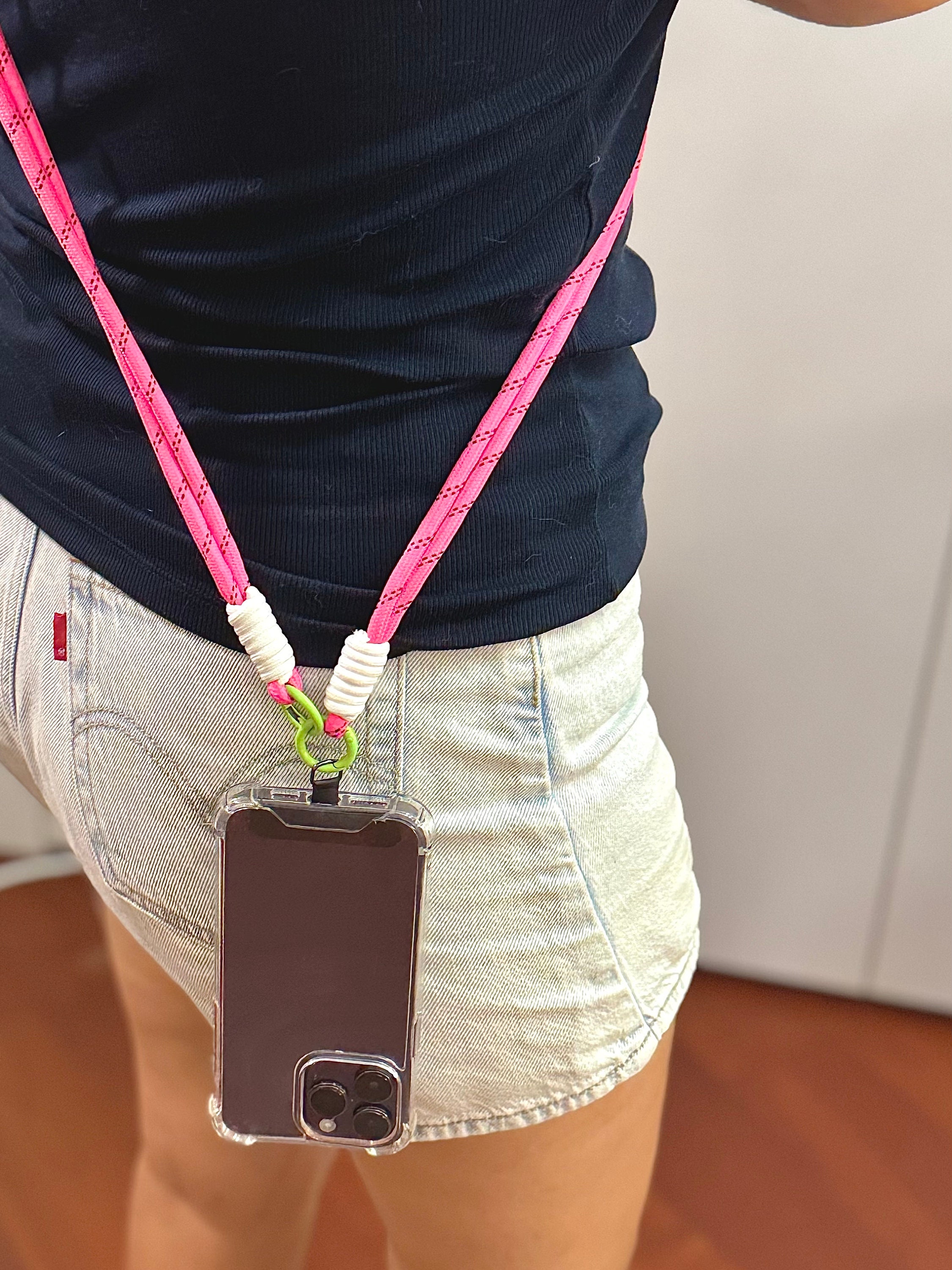 Crossbody Dual-strand Phone Lanyard Rose Red.phone Strap.handmade ...