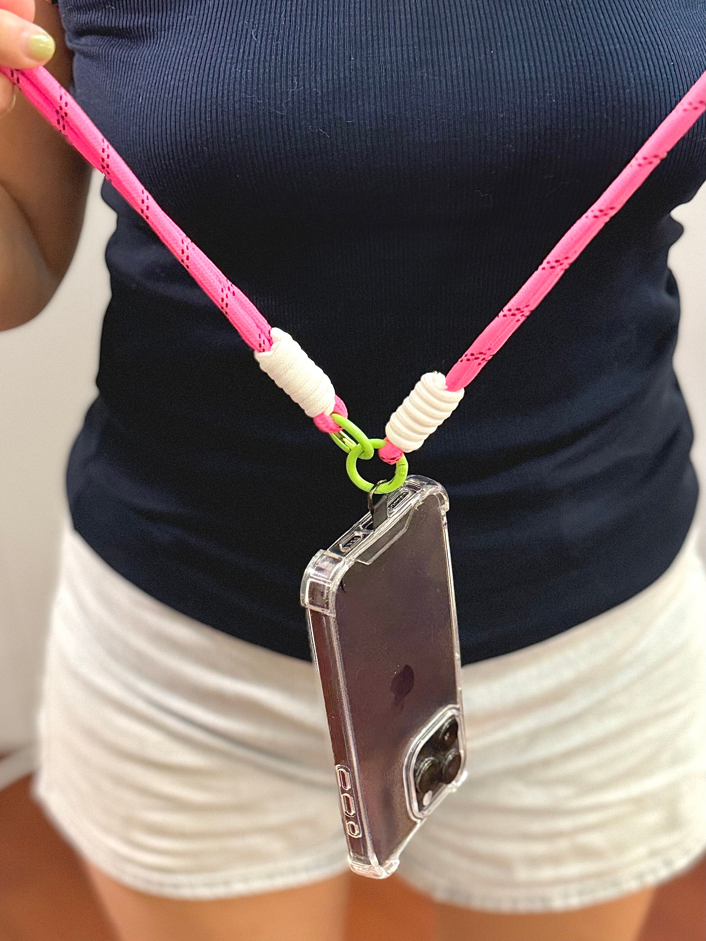 Crossbody Dual-strand Phone Lanyard Rose Red.phone Strap.handmade ...