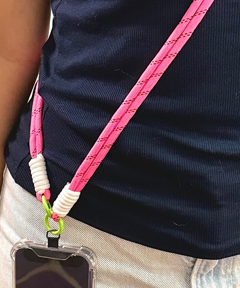 Crossbody Dual-strand Phone Lanyard Rose Red.phone Strap.handmade ...
