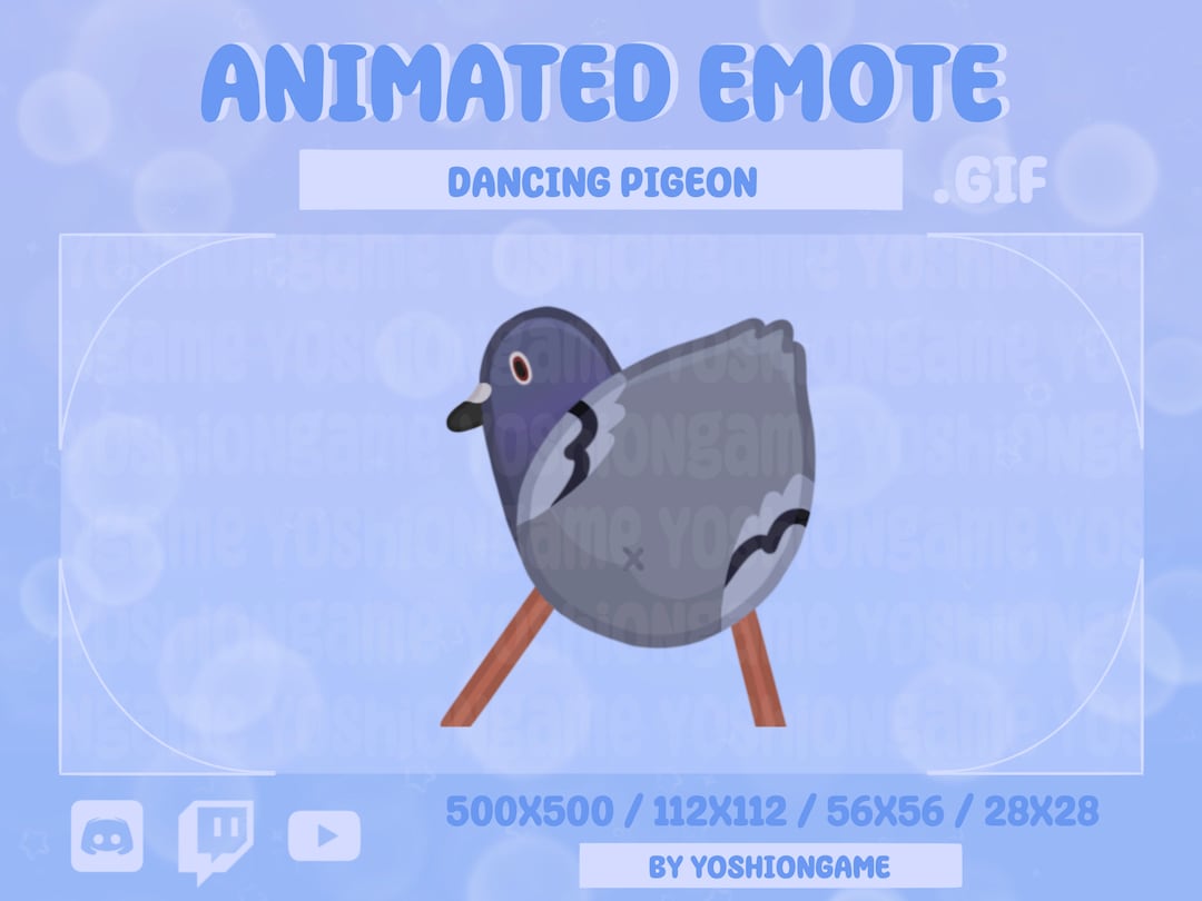DANCING PIGEON Animated Seagull | Twitch Discord Youtube | Animated Emote GIF - Etsy