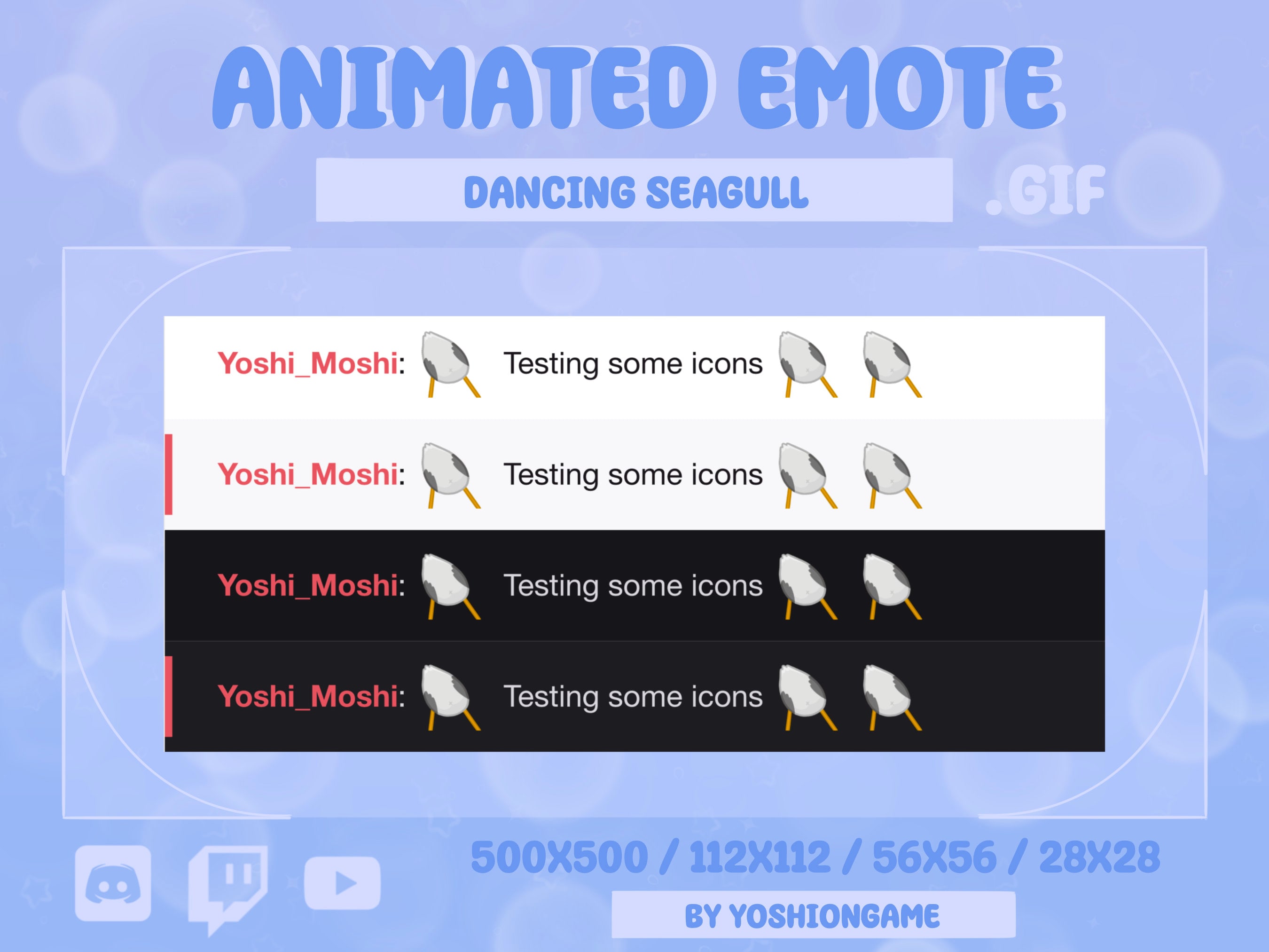 DANCING SEAGULL Animated Seagull | Twitch Discord Youtube | Animated ...