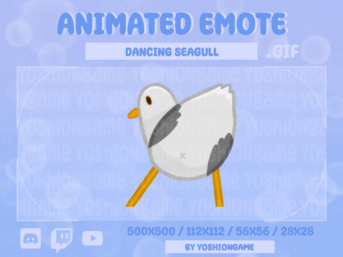 Dancing Seagull Animated Emote GIF | Twitch, Discord, Youtube (digital ...