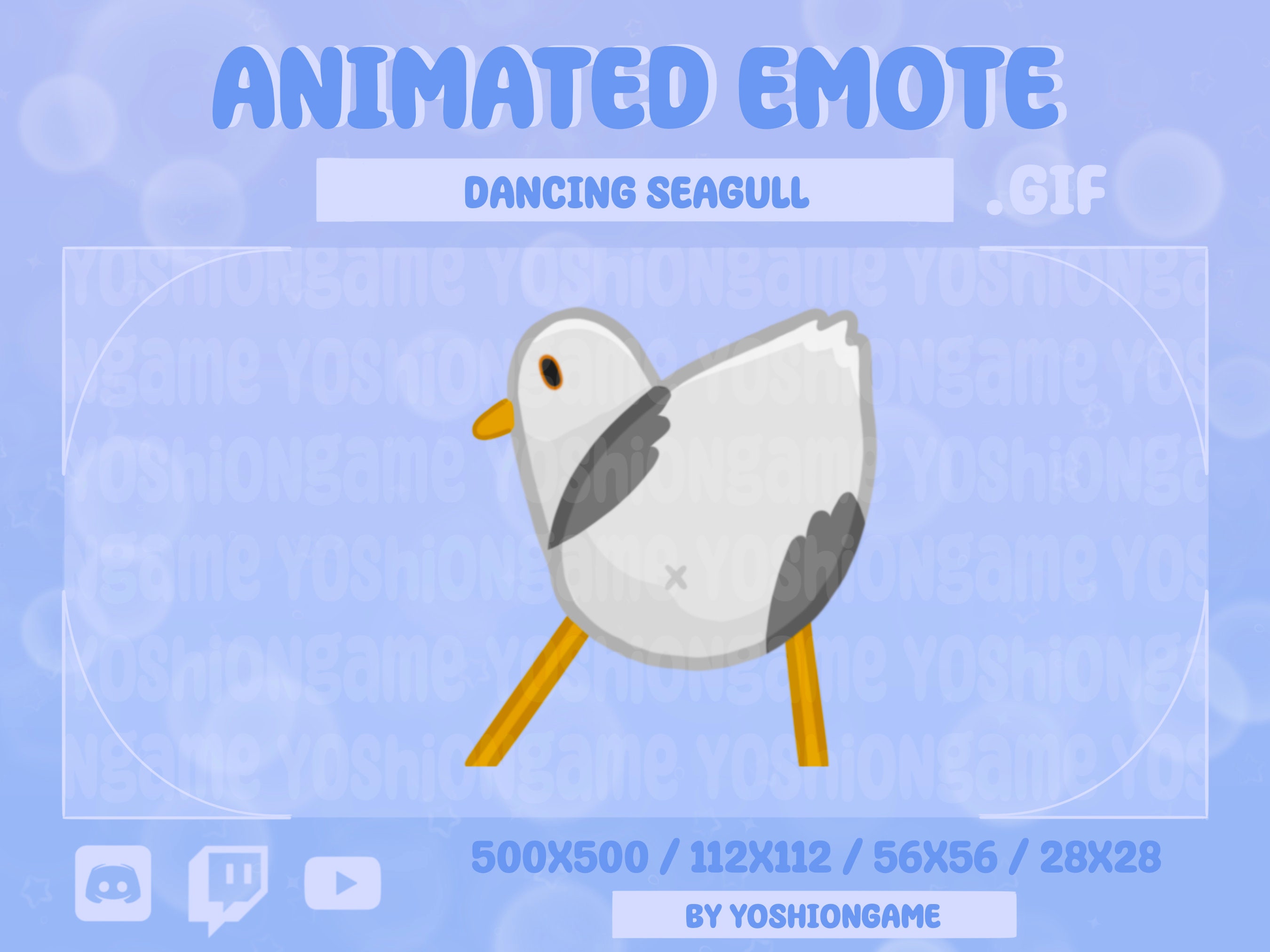 DANCING SEAGULL Animated Seagull | Twitch Discord Youtube | Animated Emote GIF - Etsy