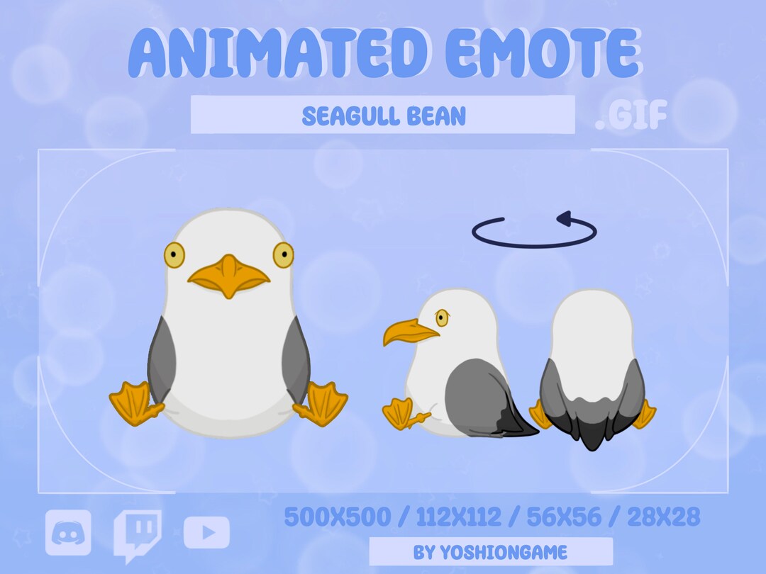 ANIMATED SEAGULL Spin Around | Twitch Discord Youtube | Animated Emote GIF - Etsy