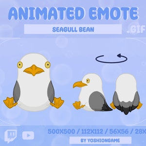 ANIMATED SEAGULL Spin Around | Twitch Discord Youtube | Animated Emote ...