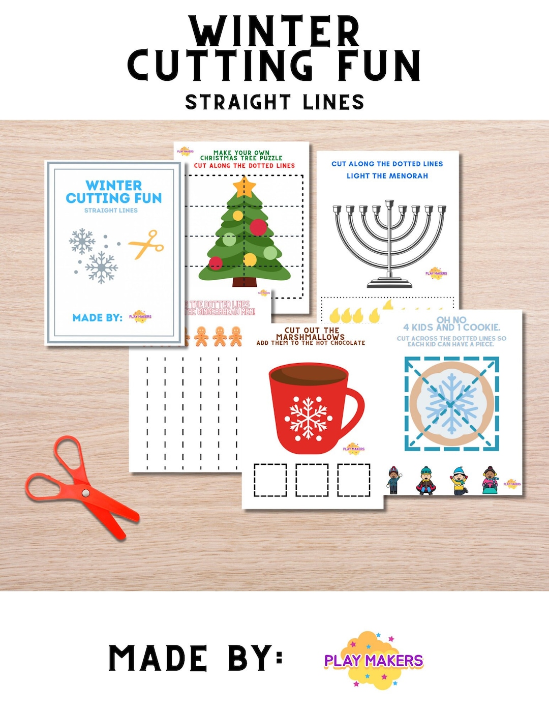 Cutting Practice Activity Pack 11 Pages of Straight Line - Etsy