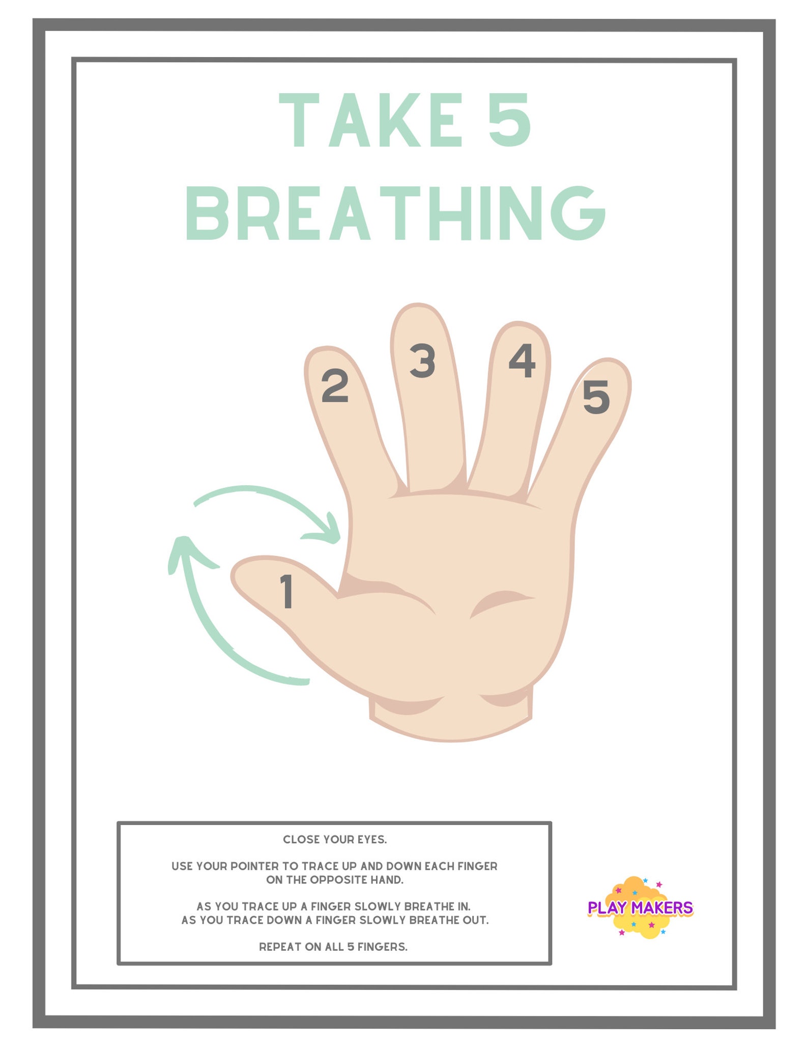 Breathing Strategies for Kids Posters Digital Download, Printable ...