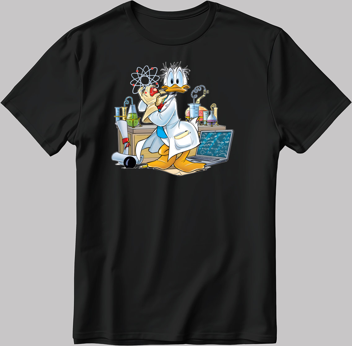Cosplay Scientist Donald Duck Short Sleeve White-black Men's / Women's ...