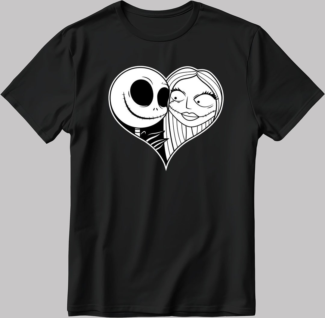 Jack Skellington and Lovely Girlfriend Short Sleeve White-black Men's ...