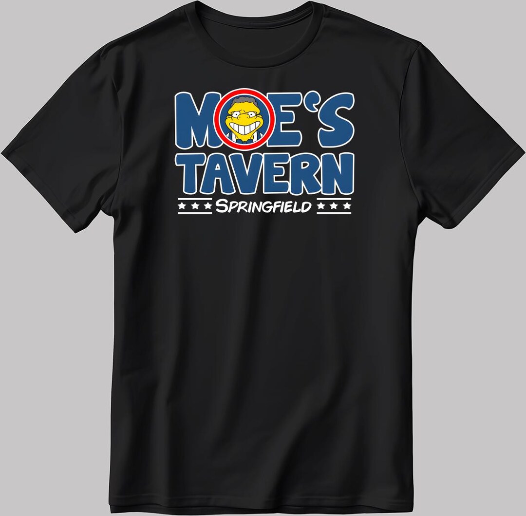 Moe's Tavern Springfield, the Simpsons Short Sleeve White-black Men's ...