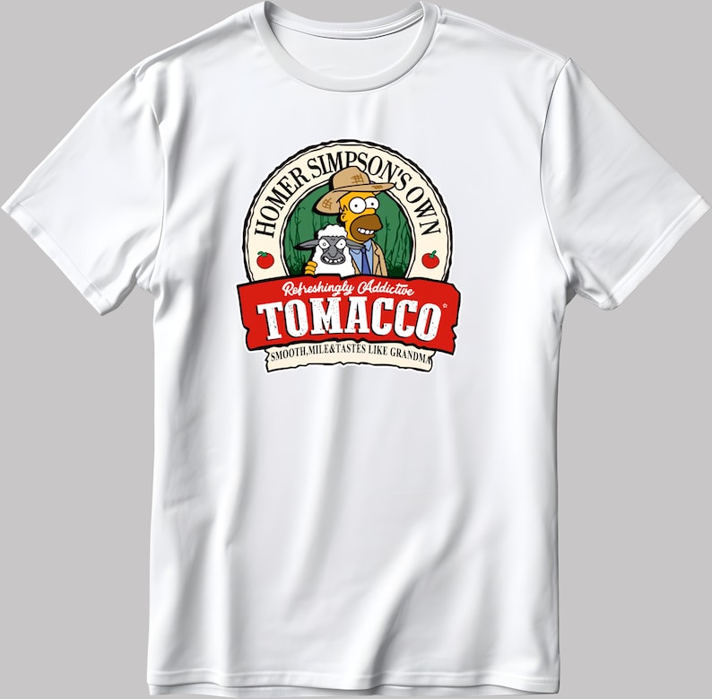 The Simpson Homer Simpson Tomacco Logo Short Sleeve - Etsy