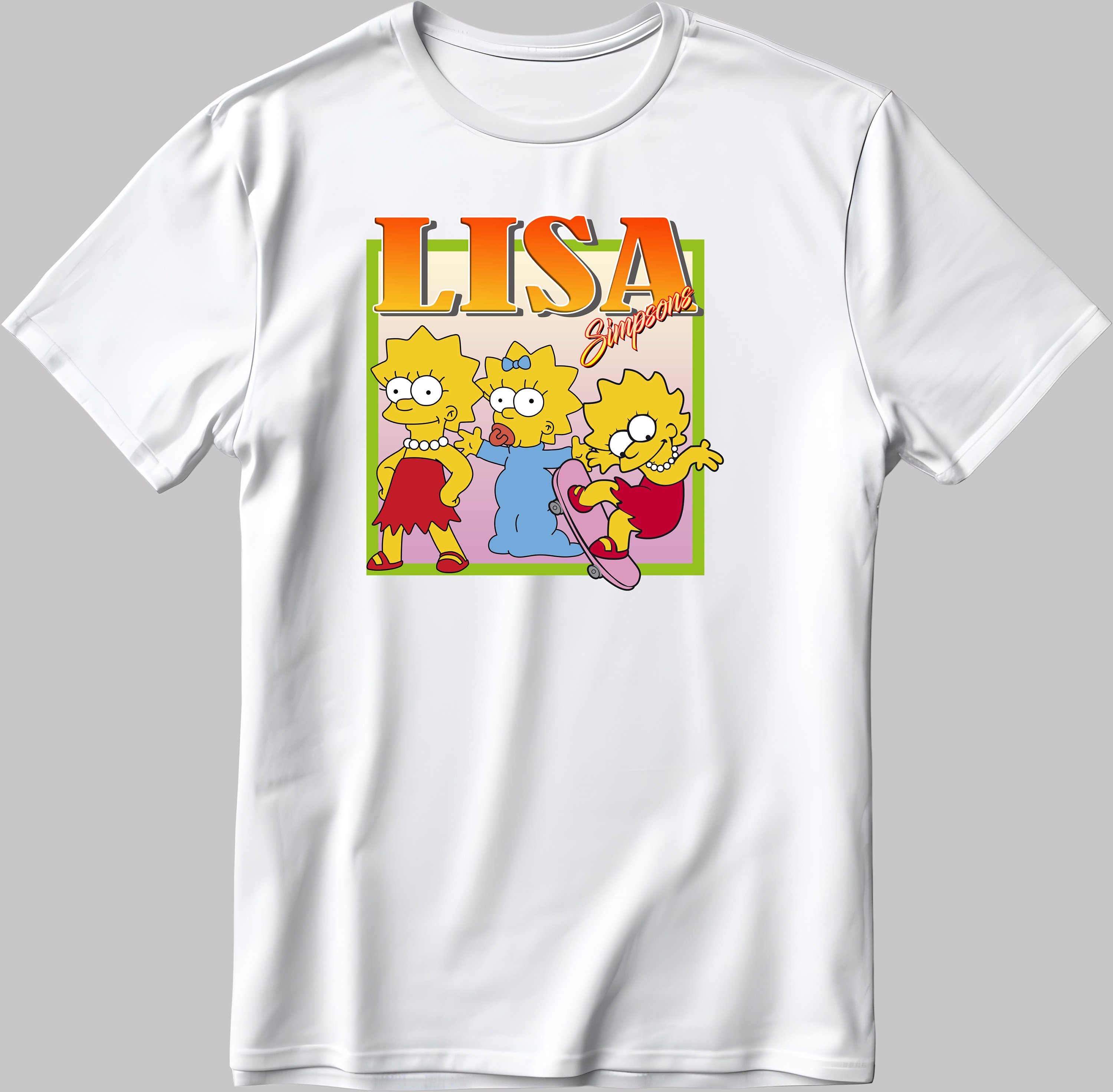Famous Characters Lisa Simpsons Figure, Short Sleeve White Famous Characters Lisa Simpsons Figure, Short Sleeve White