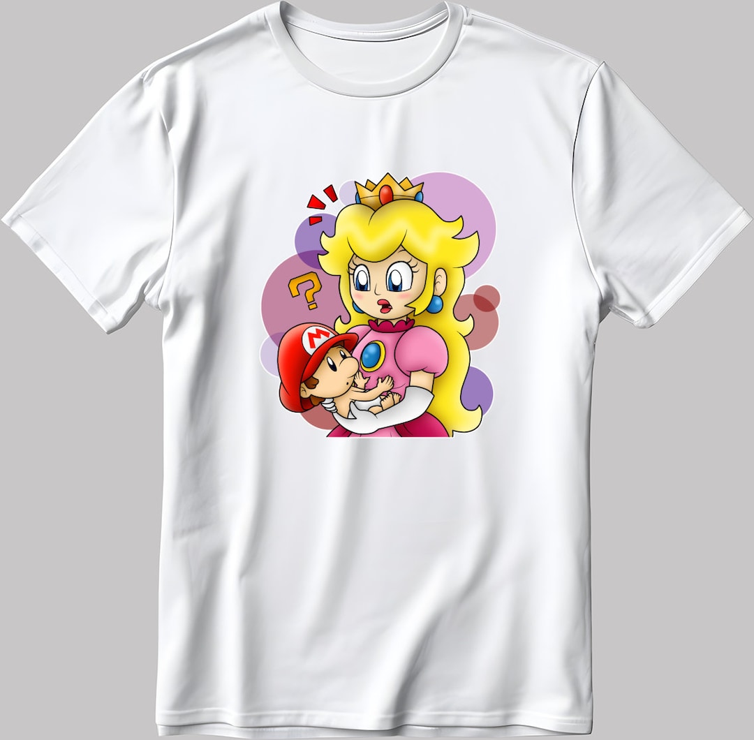 Baby Mario and Blonde Princes Short Sleeve White-black Men's / Women's ...