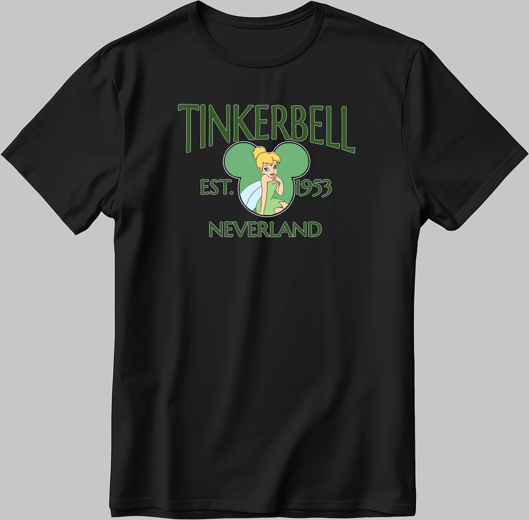 Tinkerbell Neverland Short Sleeve White-black Men's / Women's T Shirt J017 - Etsy