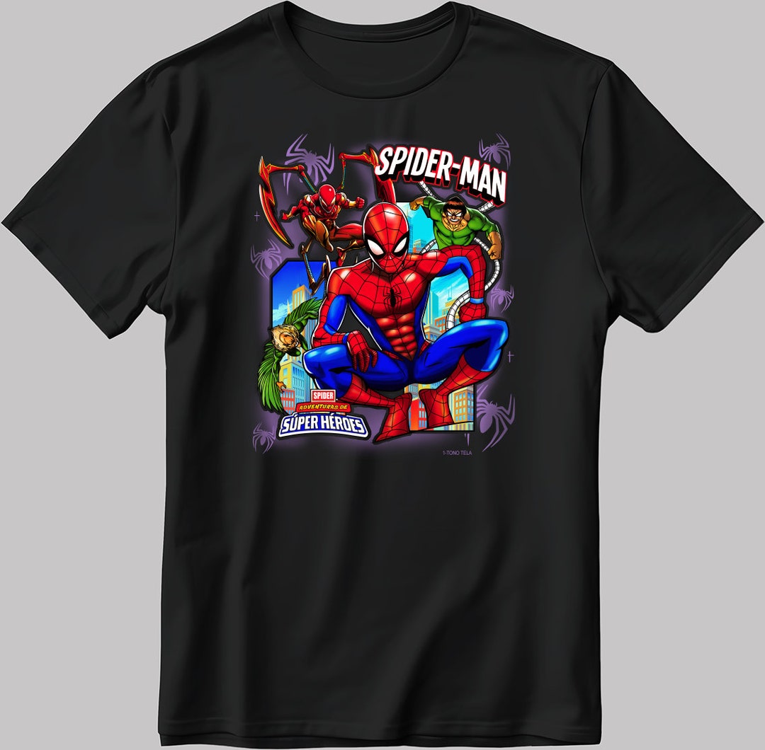 Spider Man Super Heroes Marvel Short Sleeve White-black Men's / Women's ...