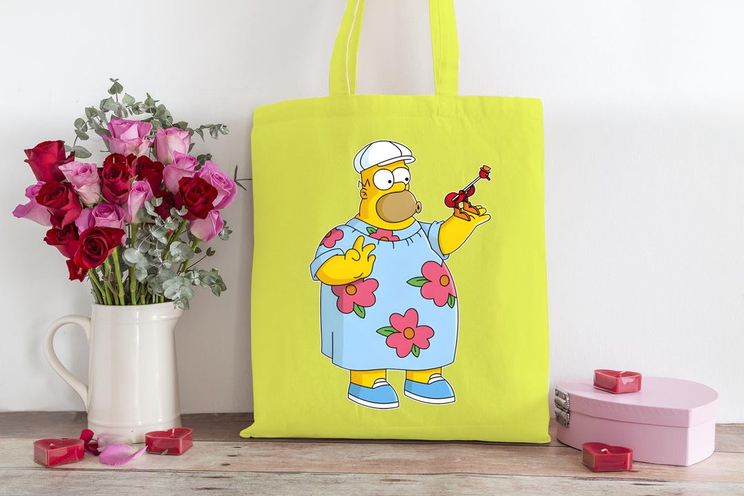 The Simpsons Tote Bag: Homer Simpson Drawing, 100% Cotton - Etsy UK