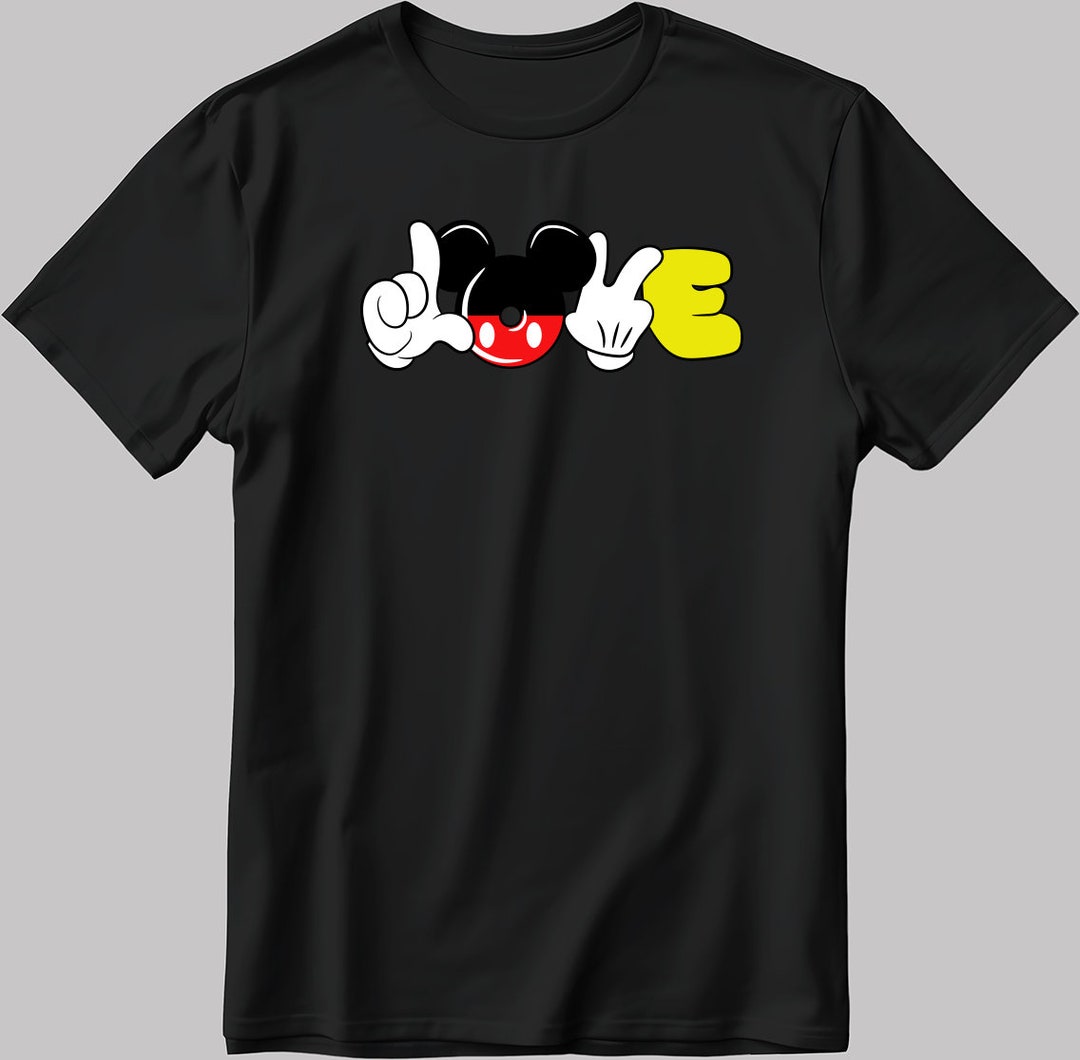 Mickey Mouse Cosplay Love Short Sleeve White-black Men's / Women's T ...