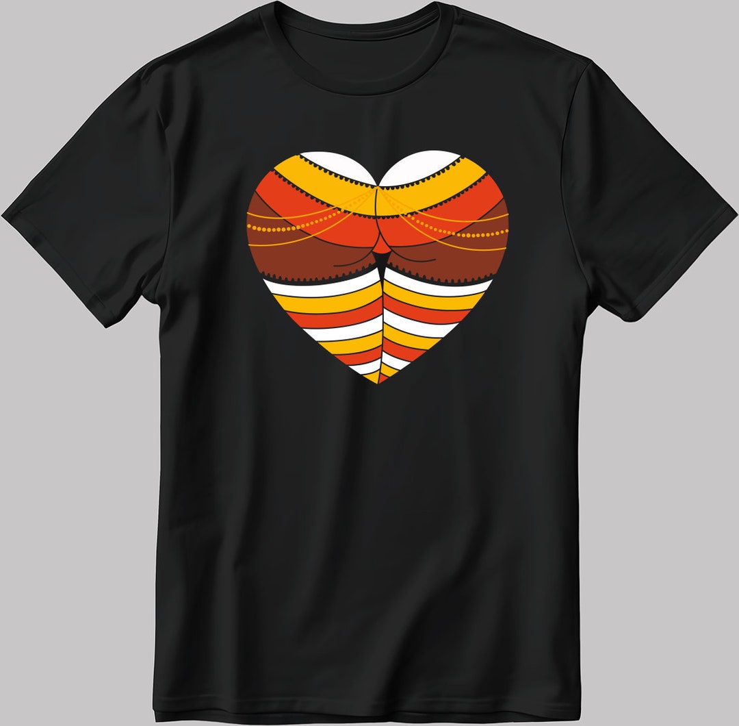 Colorful Ass Heart Icon Short Sleeve White-black Men's / Women's T ...