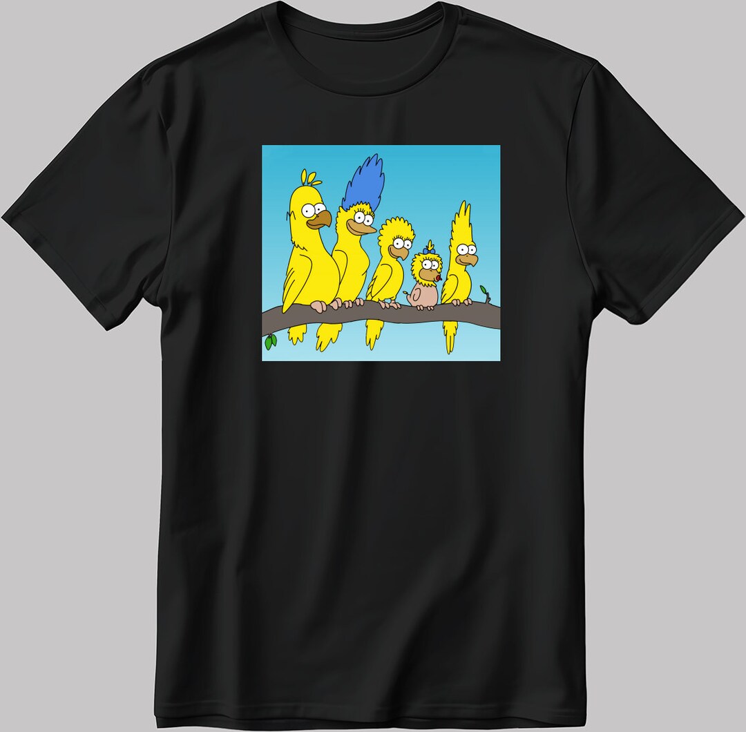 Funny Simpsons Characters Bird Cosplay Short Sleeve White-black Men's ...