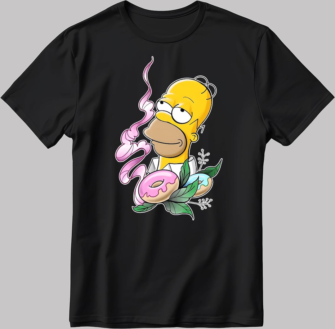 The Homer Do’h-nuts the Simpsons Short Sleeve White-black Men's / Women ...