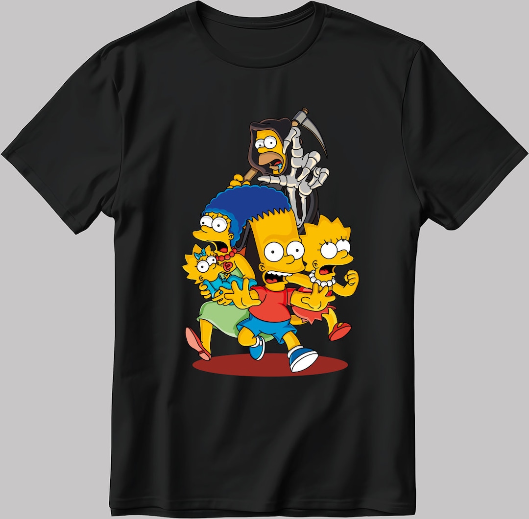 Funny the Simpsons Characters Short Sleeve White-black Men's / Women's ...