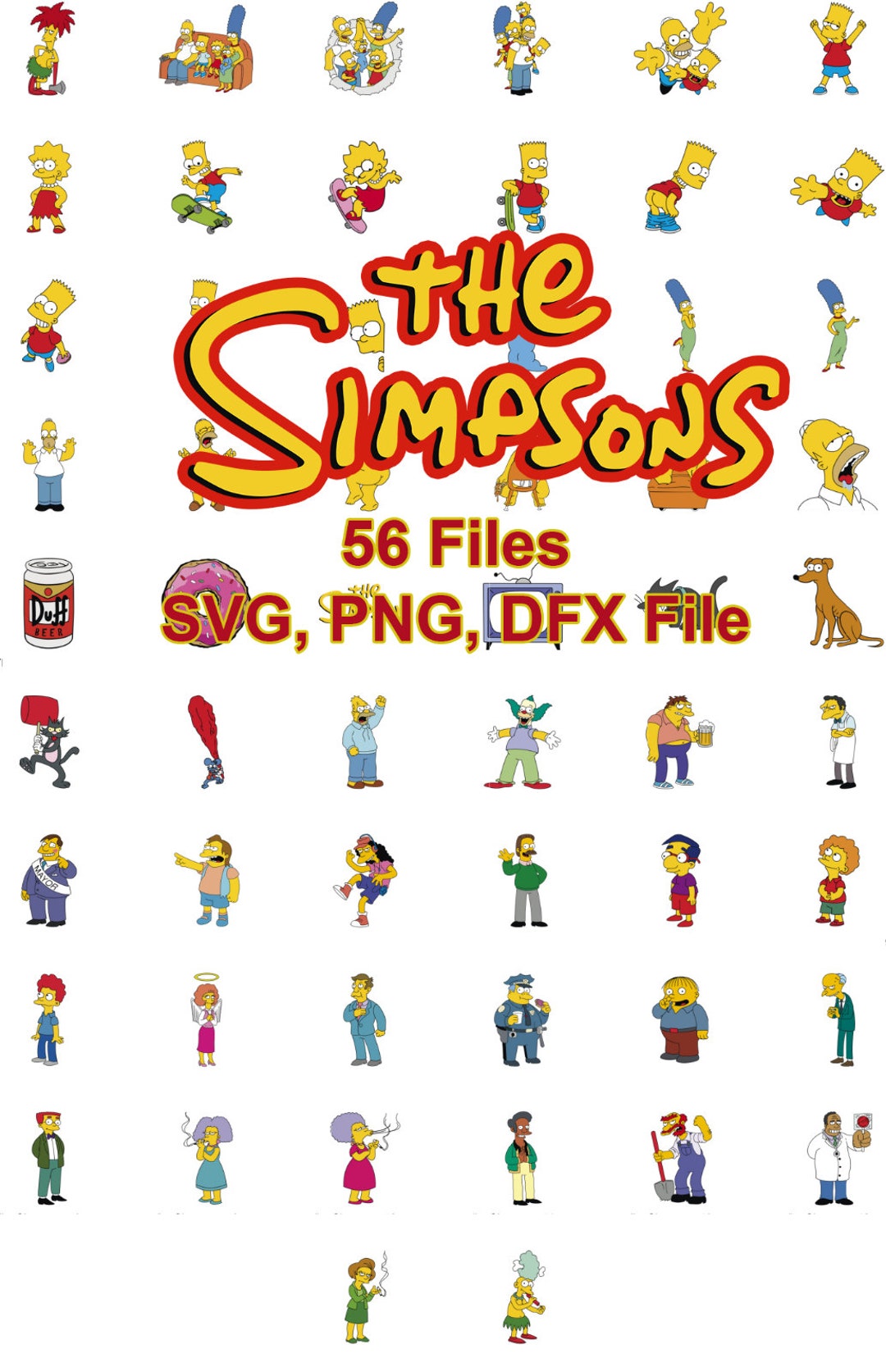 The Simpsons PNG, SVG, DFX File - Etsy