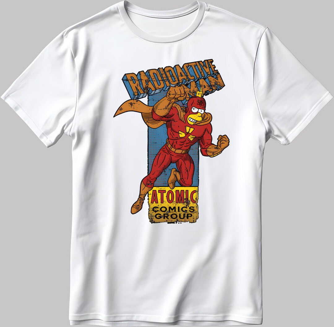 Radioactive Man Atomic Comics Homer Simpson Short Sleeve White-black ...