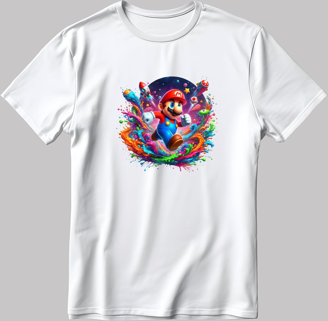 Super Mario Short Sleeve White-black Men's / Women's T Shirt N207 - Etsy