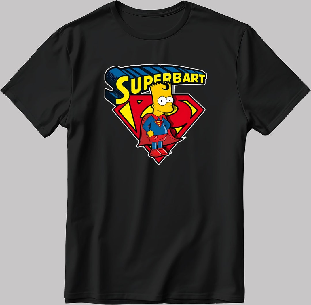 Camiseta Los Simpson, SuperBart, Bart Simpson dibujo Manga Corta Blanco ...